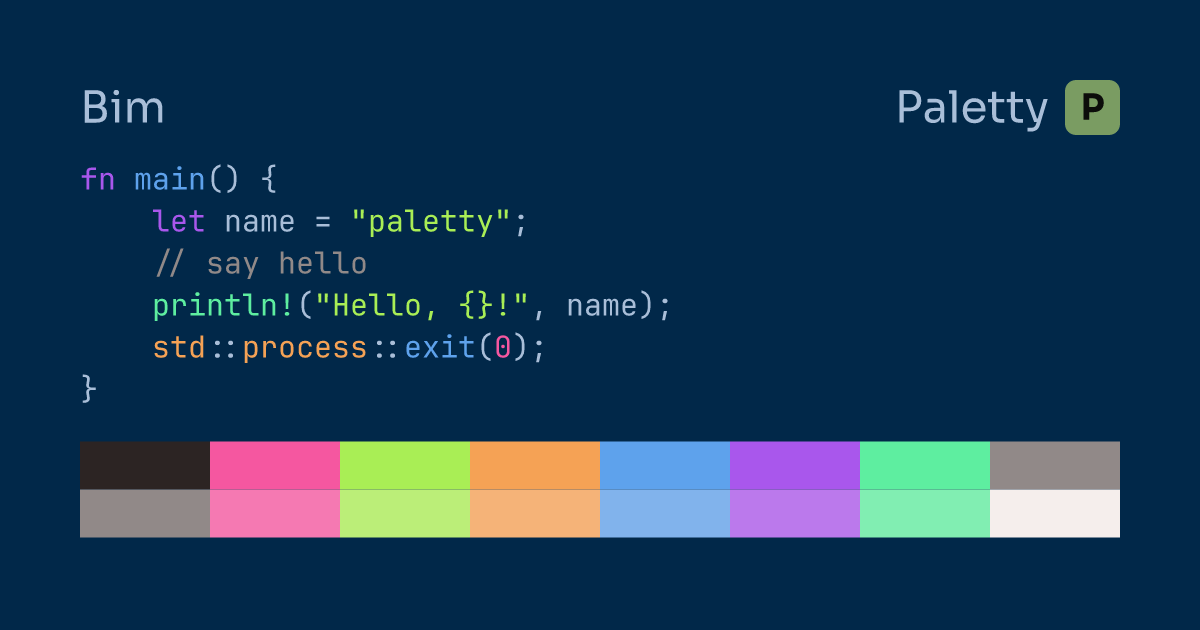 Bim - Terminal Color Scheme | Paletty