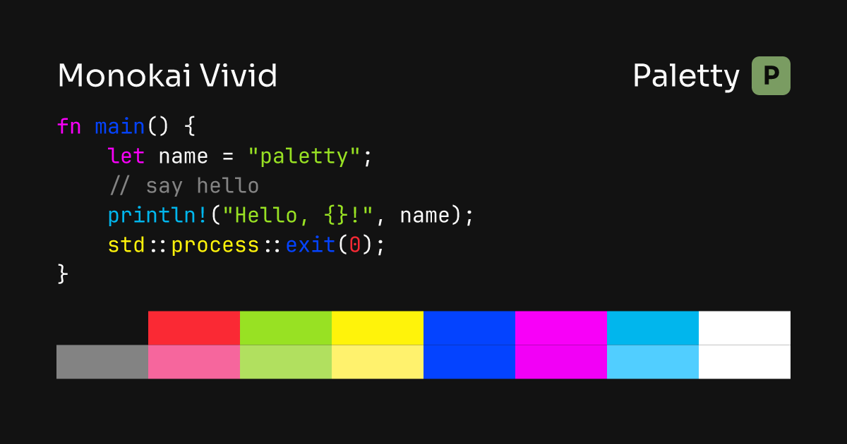 Monokai Vivid - Terminal Color Scheme | Paletty
