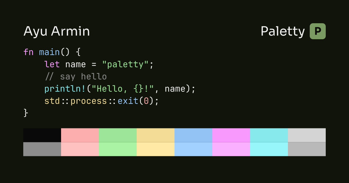 Ayu Armin - Terminal Color Scheme | Paletty